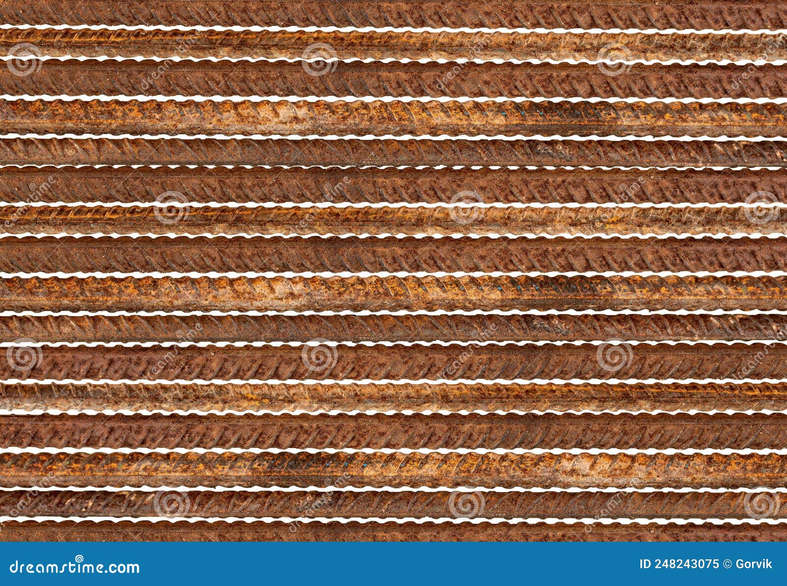 Metal Rods with Traces of Rust are Displayed in Parallel Stock Image ...