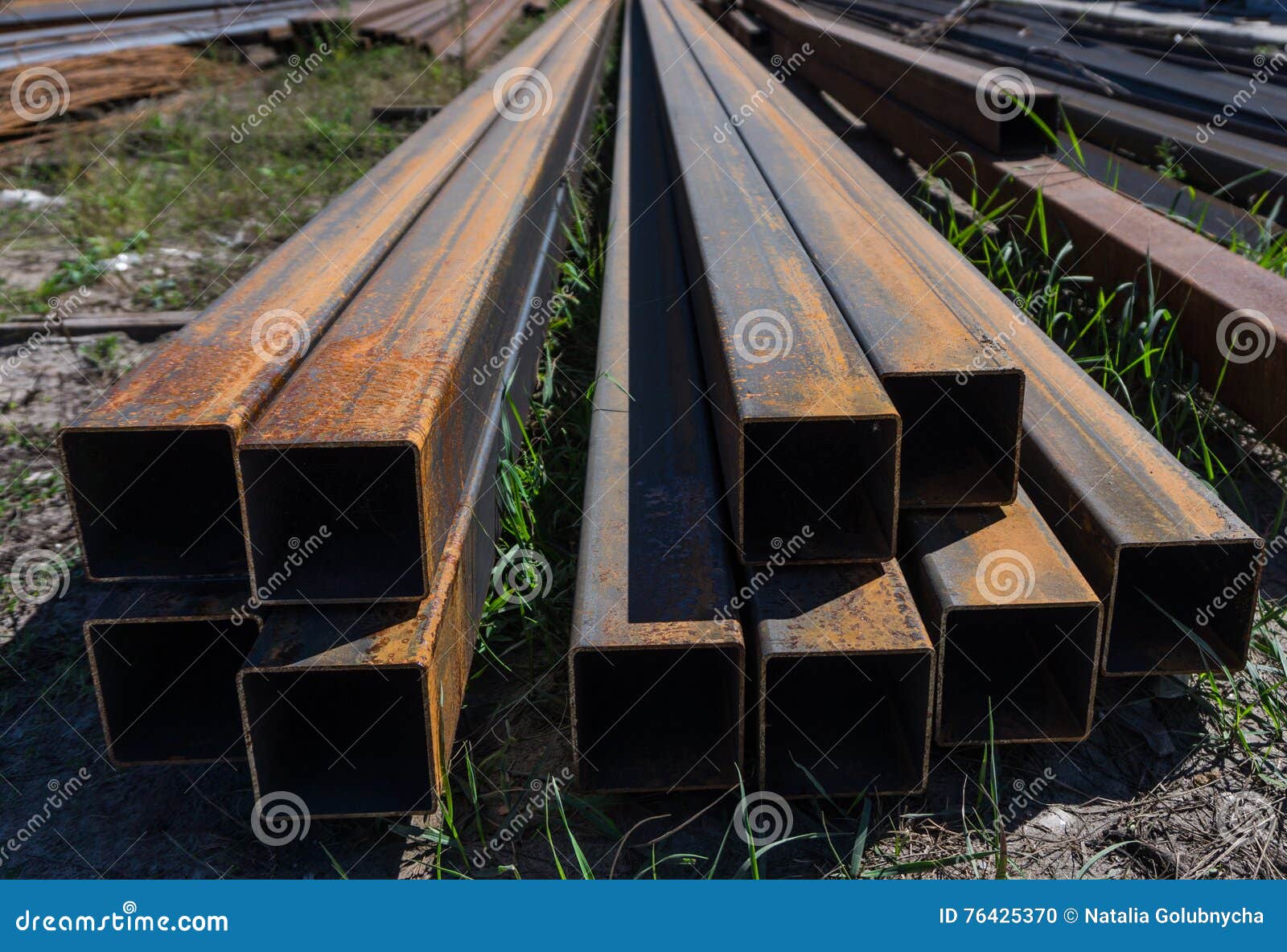 Metal Rolling Square Sectionchannel Stock Photo - Image of rust ...