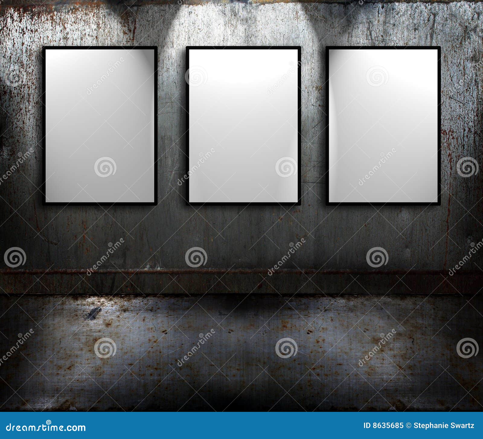 Metal room with signs stock illustration. Illustration of framed - 8635685