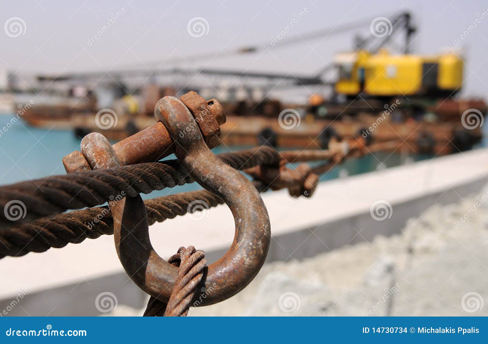 Safety Lock As Part Of Suspended Wire Rope Platform For Facade Works On ...