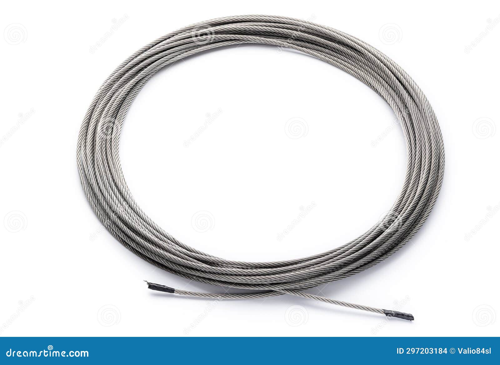 Metal Rope Steel Cable Isolated on White Background Stock Photo - Image ...