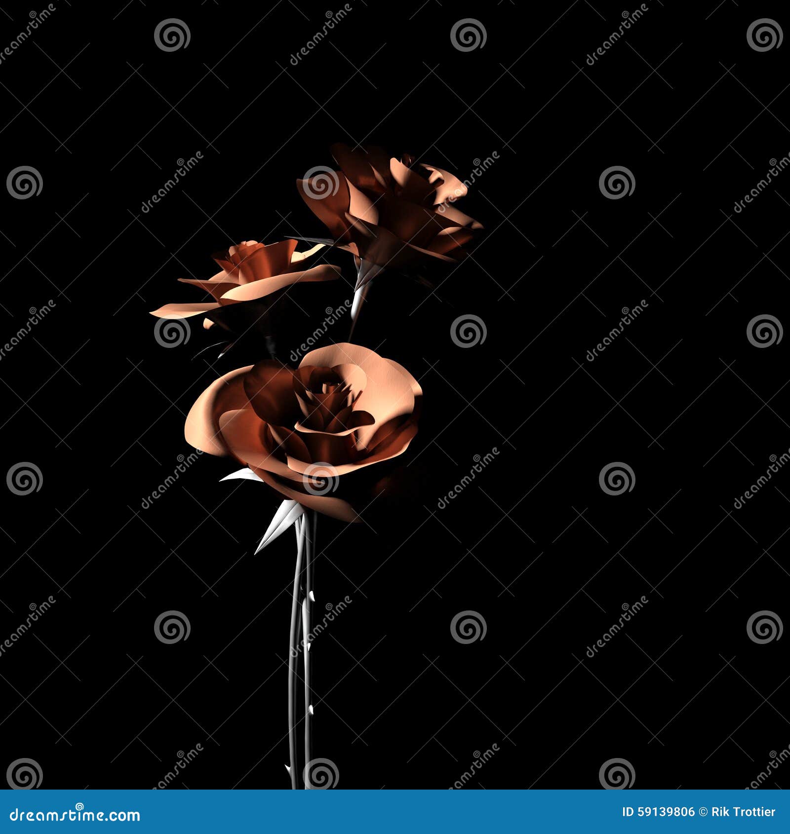 Metal Roses stock illustration. Illustration of petals - 59139806