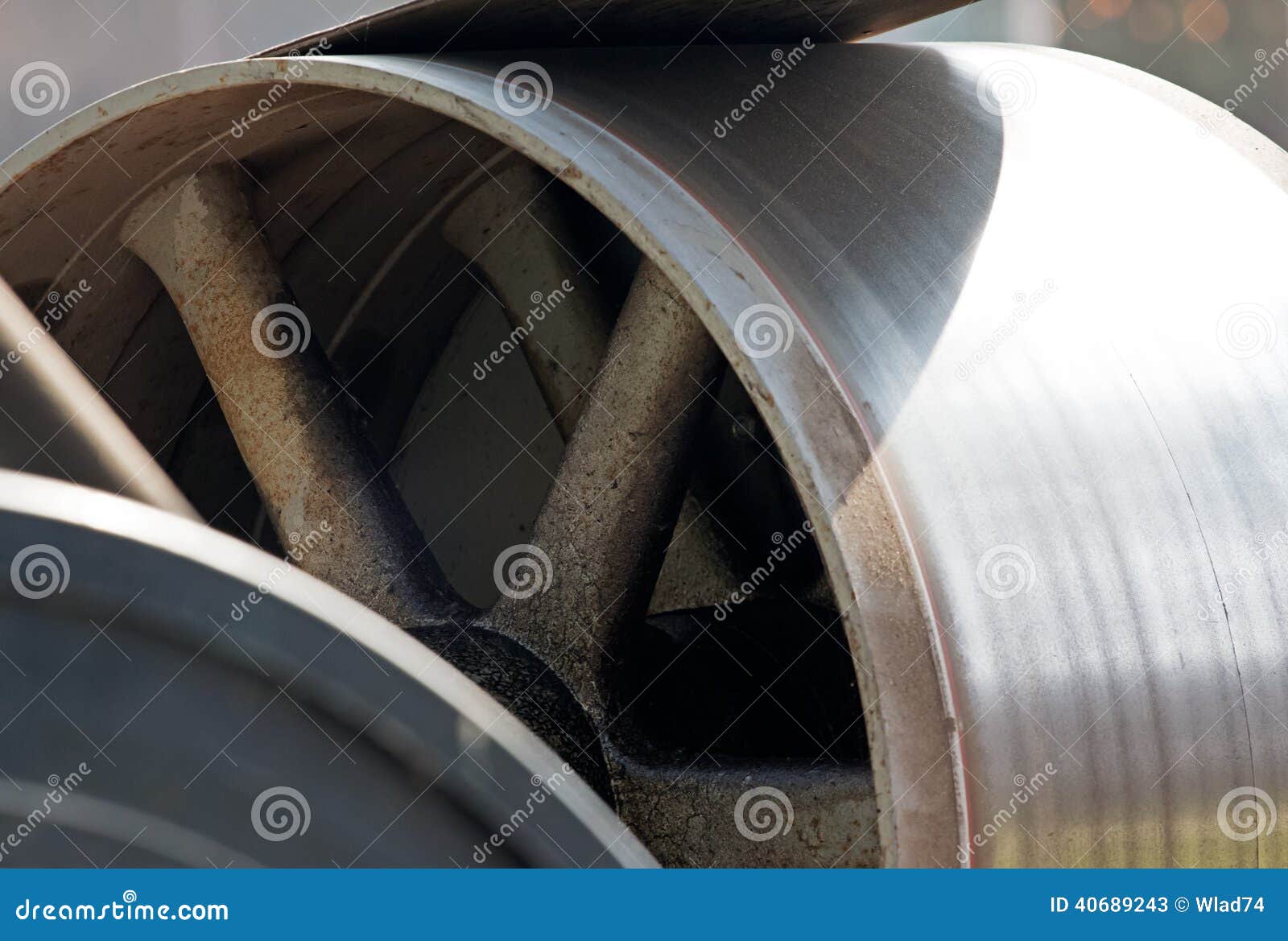Metal Rotor and Belt Drive in Sunlight Stock Image - Image of drum ...