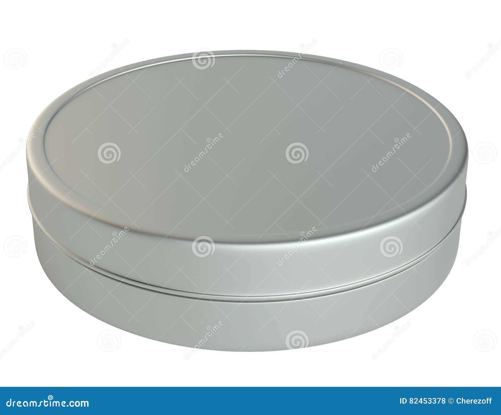 Metal Round Box on White Background Stock Illustration - Illustration ...