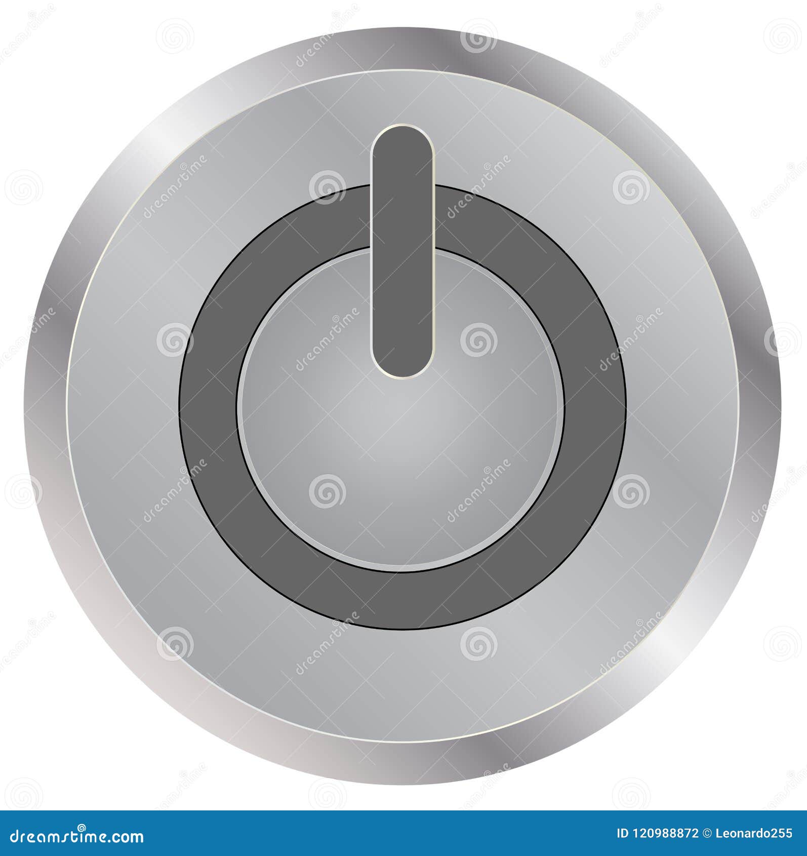 Metal Round Button on Energy Stock Vector - Illustration of shape ...