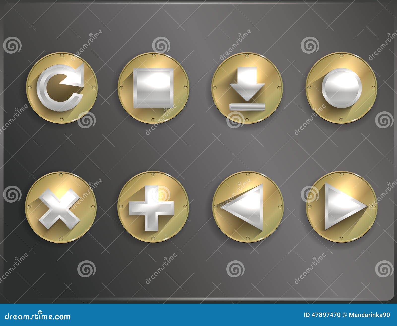 Metal Round Icons Flat. Tools Stock Vector - Illustration of plate ...