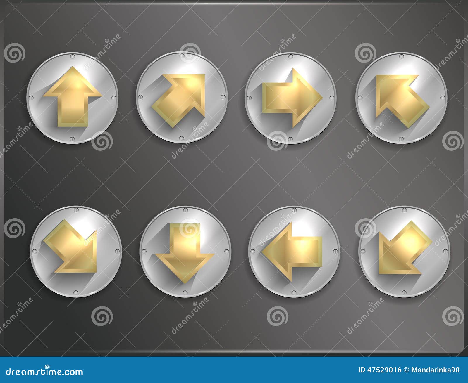 Metal Round Icons Steampunk, Flat Stock Vector - Illustration of award ...