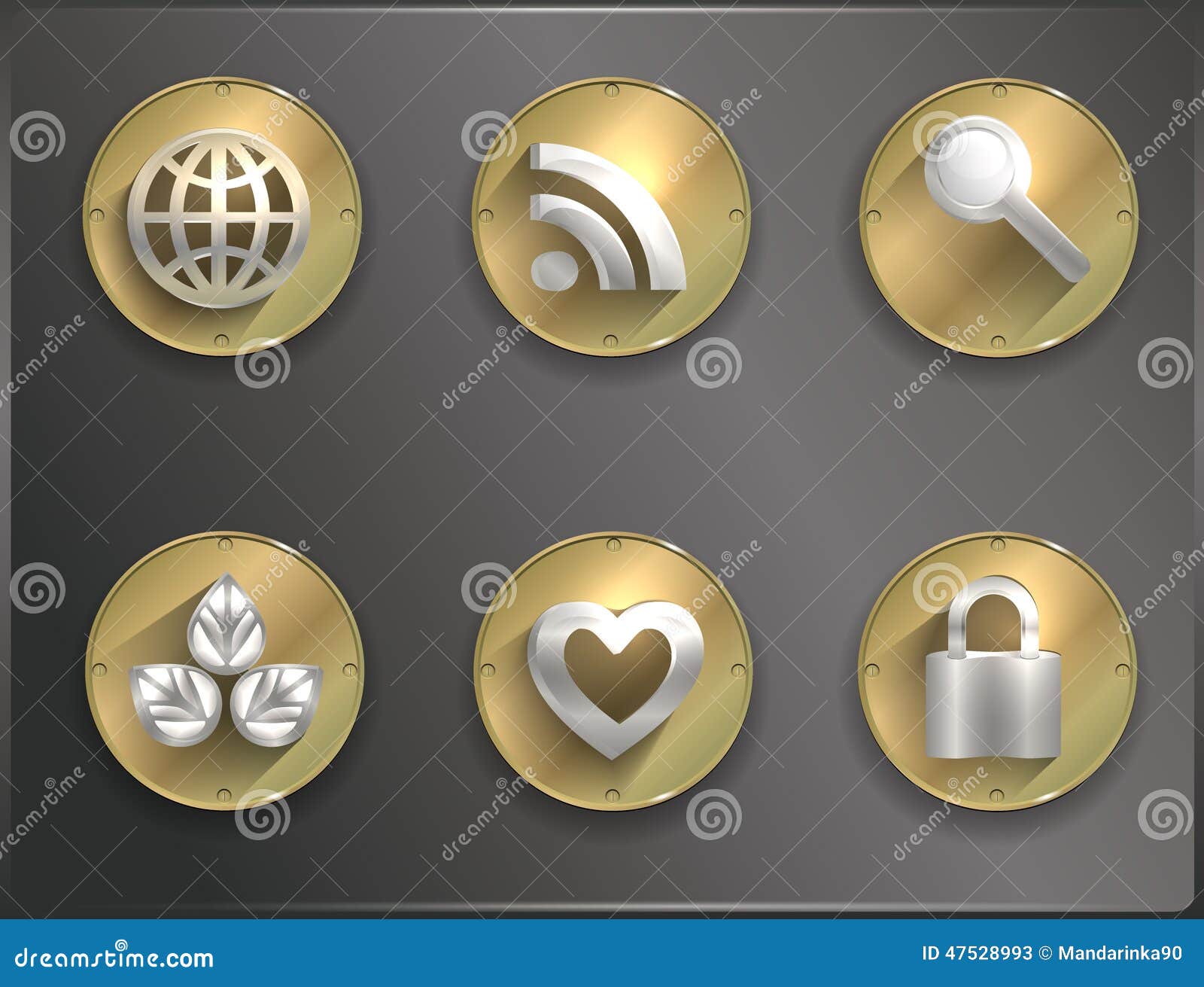 Metal Round Icons Steampunk, Flat Stock Vector - Illustration of design ...