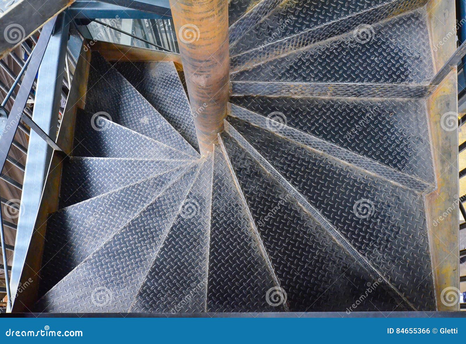Metal Round and Square Stairs Stock Photo - Image of stairway, shape ...