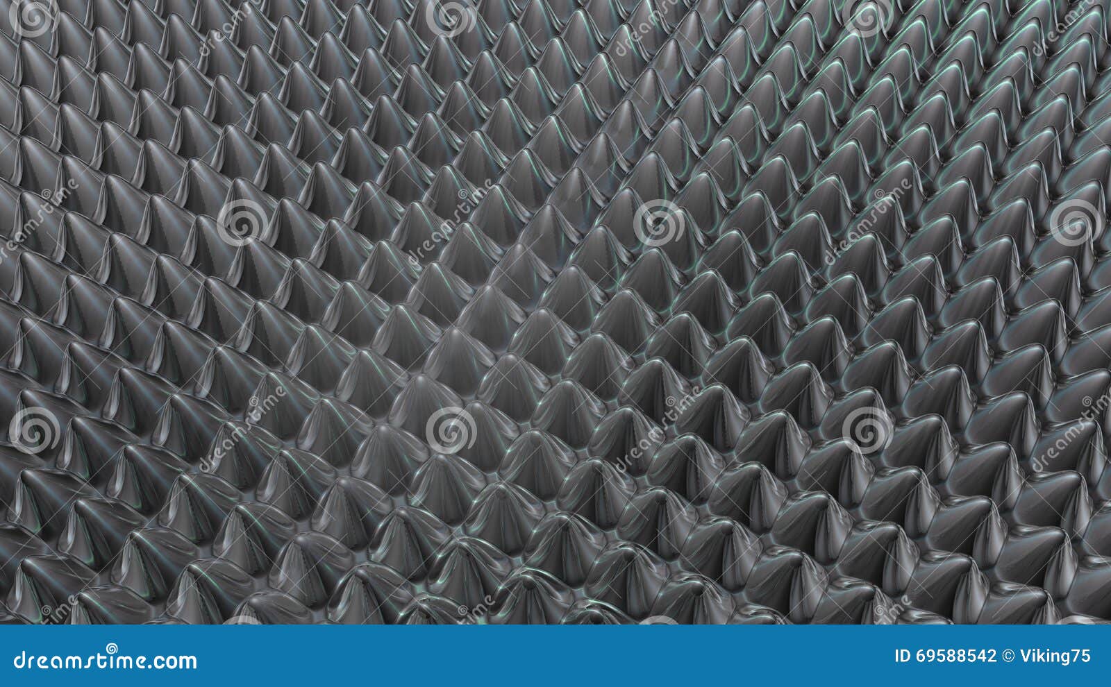 Metal Rounded Spikes Background 3D Rendering Stock Illustration ...