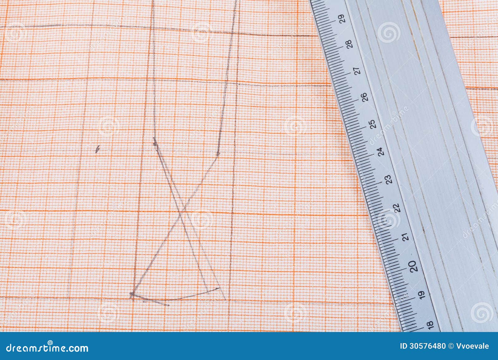 Metal Ruler At Graph Paper Stock Photo | CartoonDealer.com #30576480