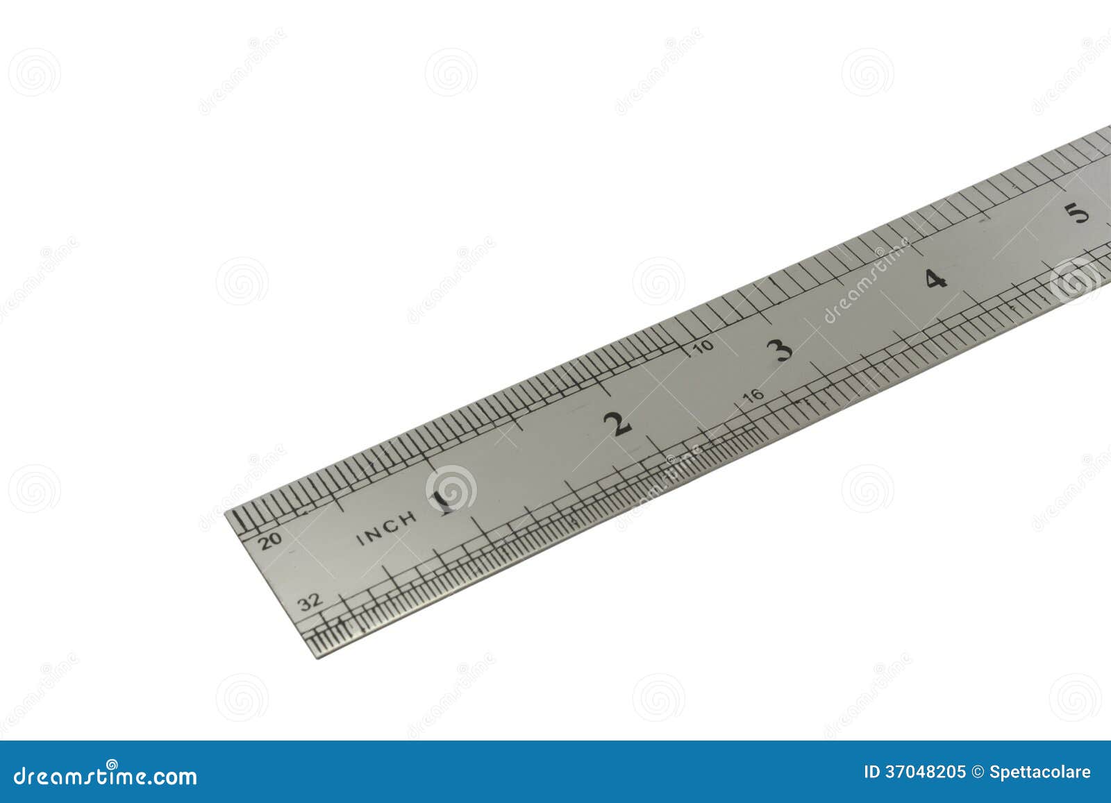 Metal Ruler with Inch Scale Stock Image - Image of monochrome, line ...