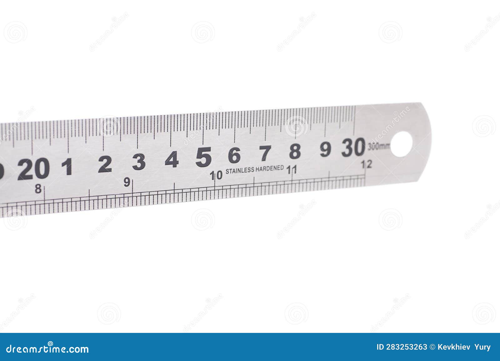 Metal Ruler Isolated on White Background Stock Image - Image of length ...