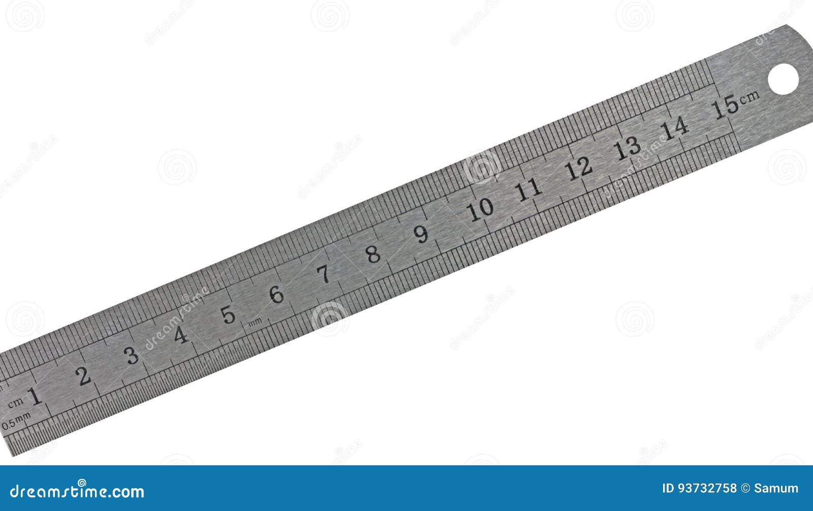 Metal Ruler Isolated on White Stock Photo - Image of meter, instrument ...