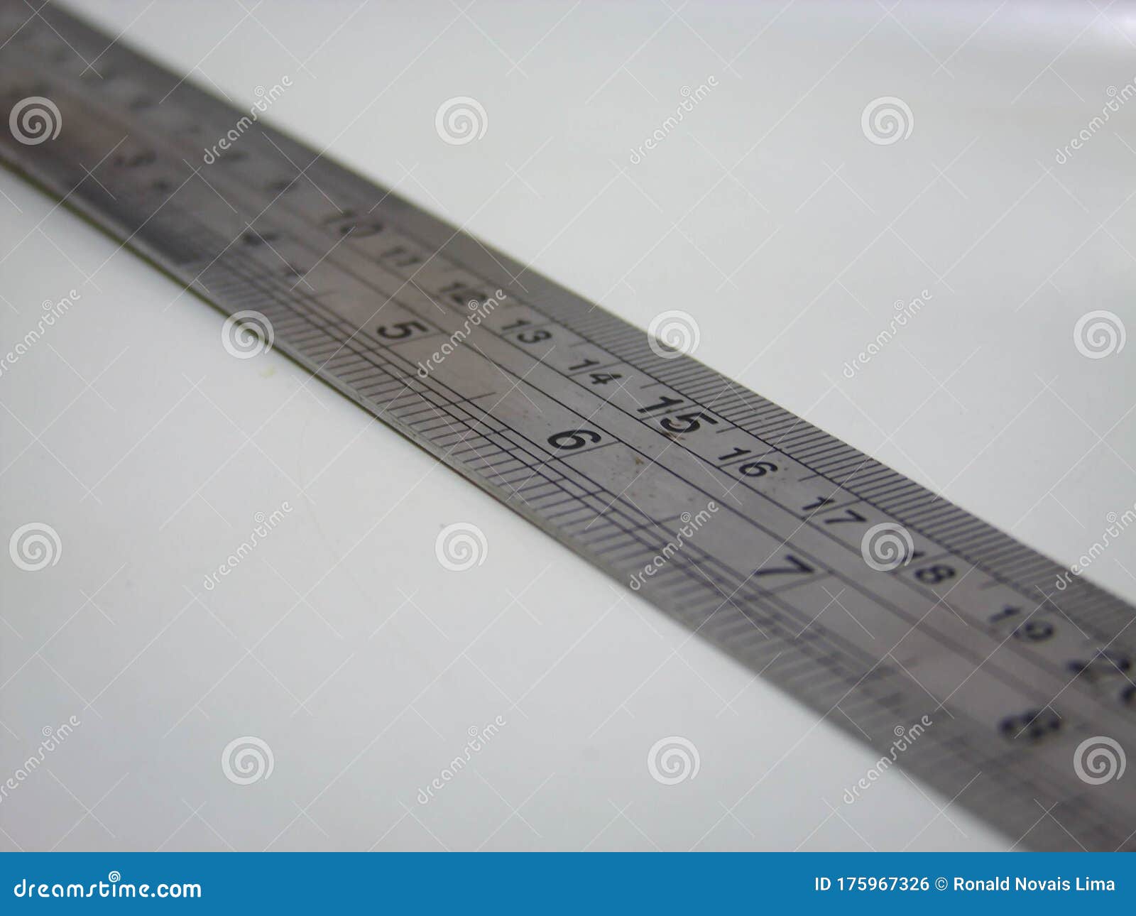 Metal ruler with measures stock photo. Image of horizontal - 175967326