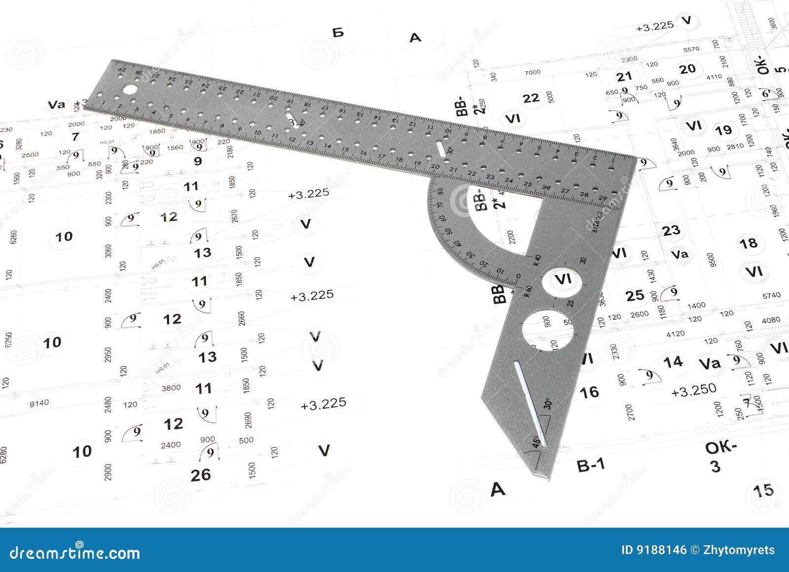 The Metal Ruler and Wiring Diagram. Stock Photo - Image of ideas ...