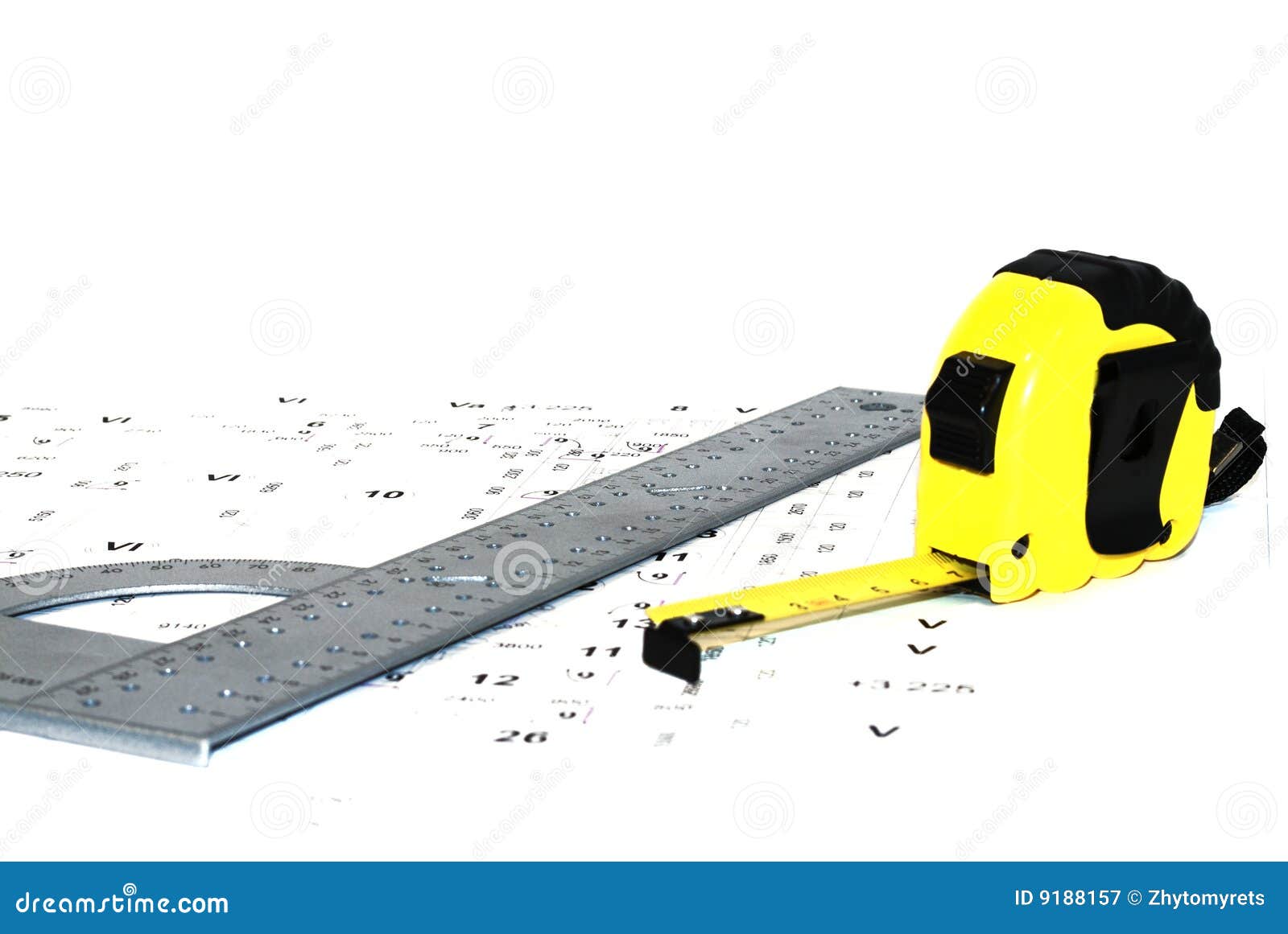 The Metal Ruler and Wiring Diagram. Stock Image - Image of number ...