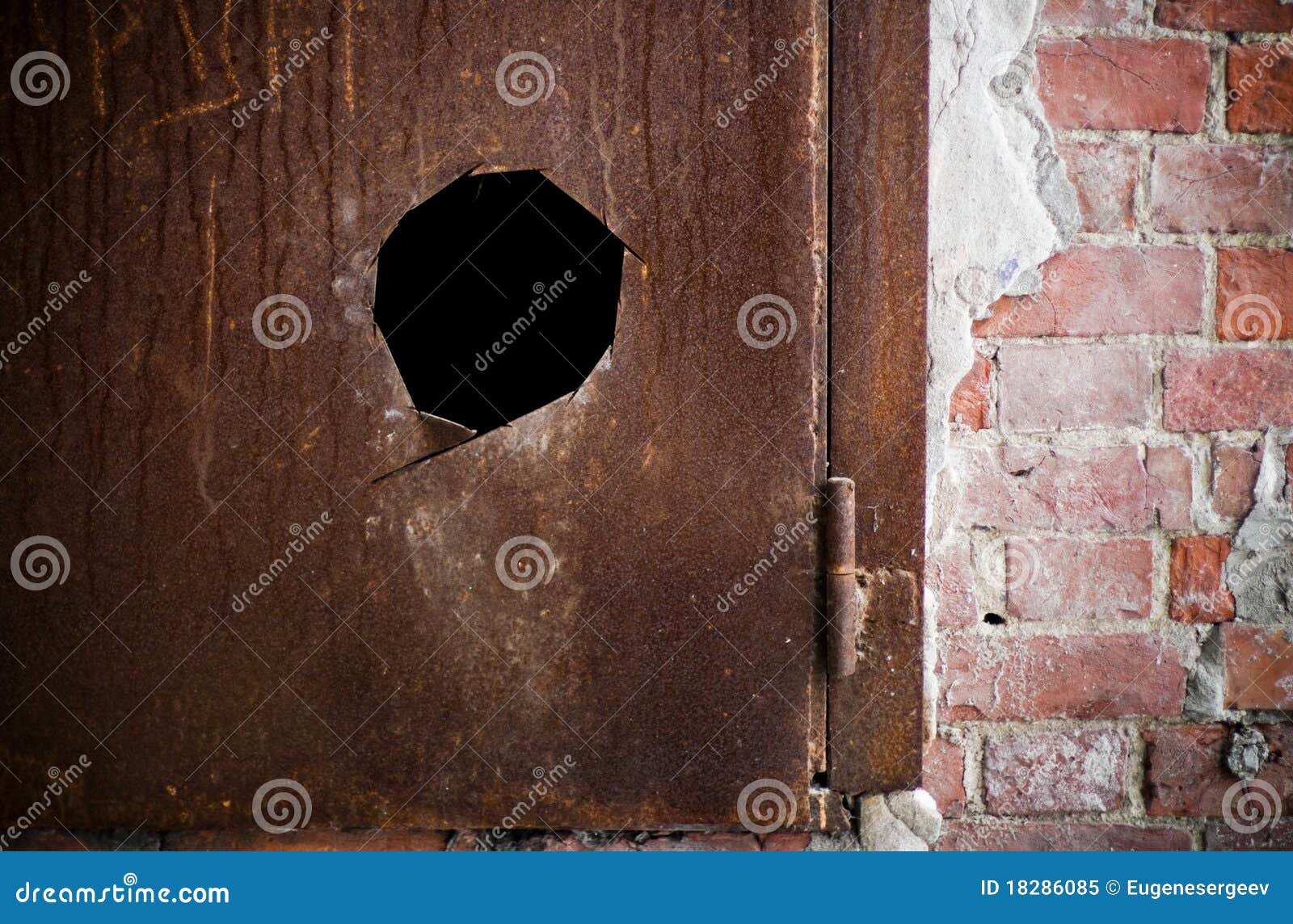 Metal Rusted Door with Hole Stock Image - Image of steel, metal: 18286085