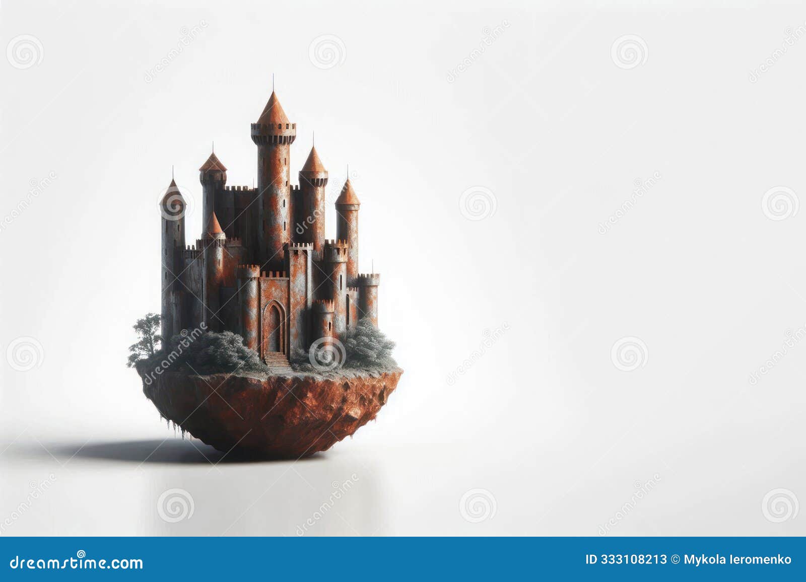 Metal Rusty Model of an Old Castle. Space for Text. Stock Image - Image ...