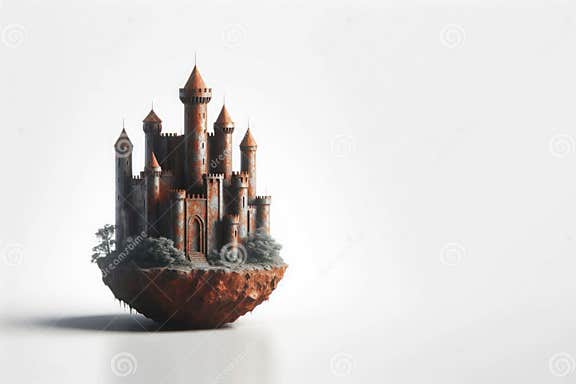 Metal Rusty Model of an Old Castle. Space for Text. Stock Image - Image ...