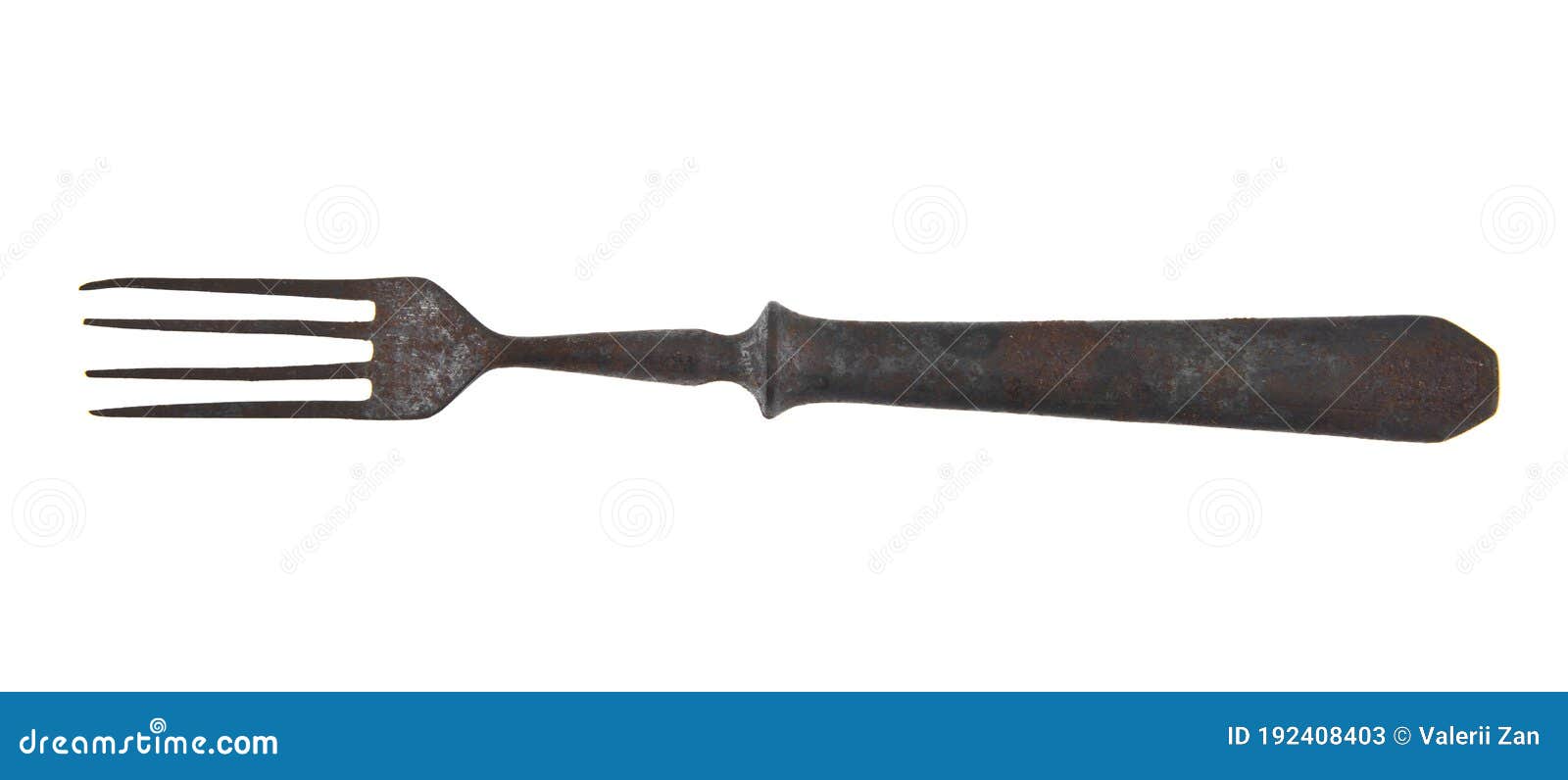 Metal Rusty Old Fork Isolated on White Background Stock Image - Image ...