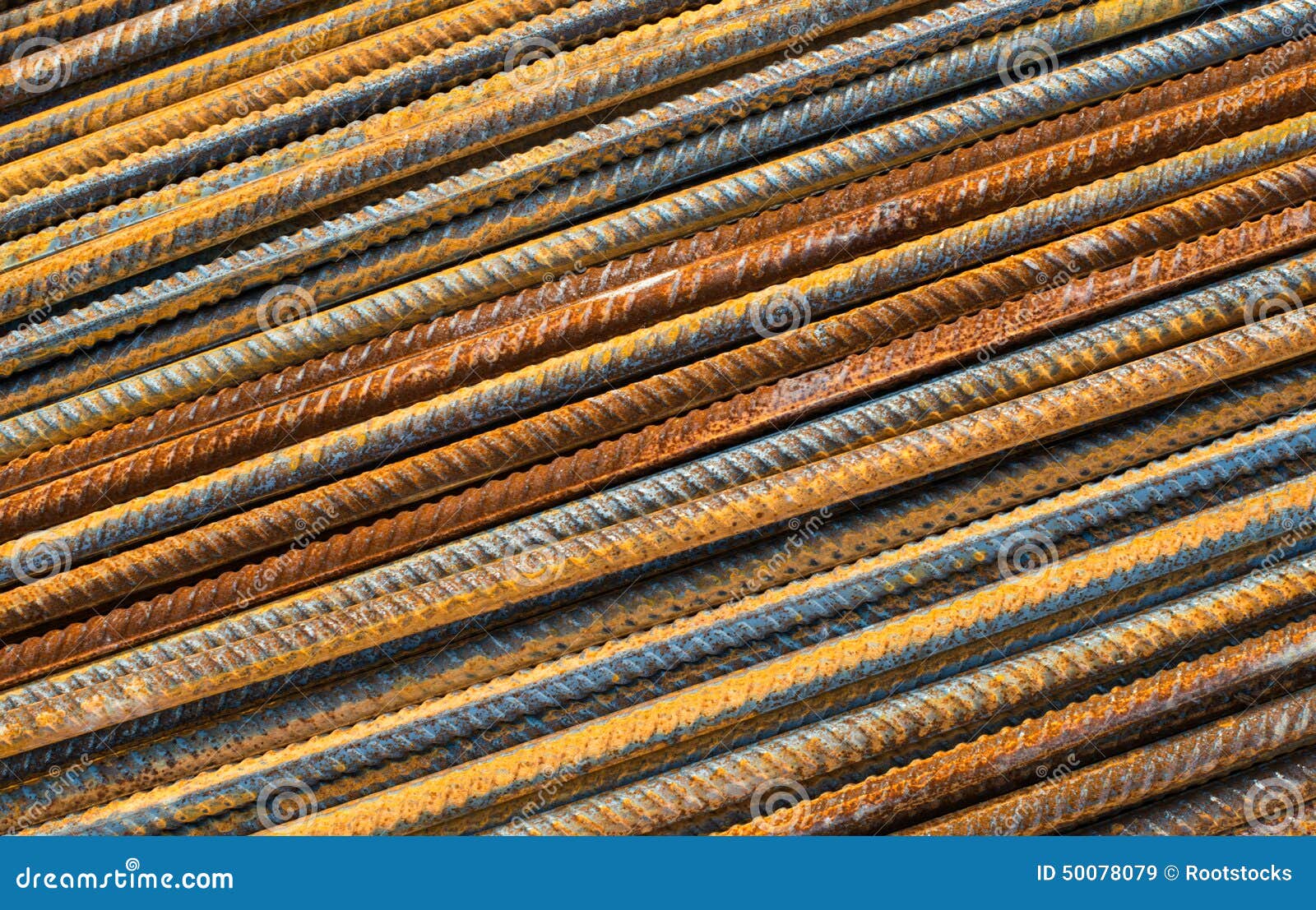 Metal Rusty Reinforcement Bars Stock Image - Image of material, heavy ...
