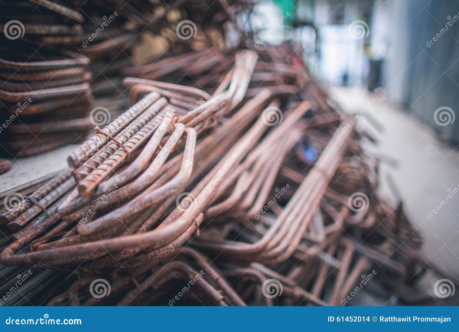 A Rusty Reinforcement Rod In A Damaged Reinforced Concrete Slab Stock ...