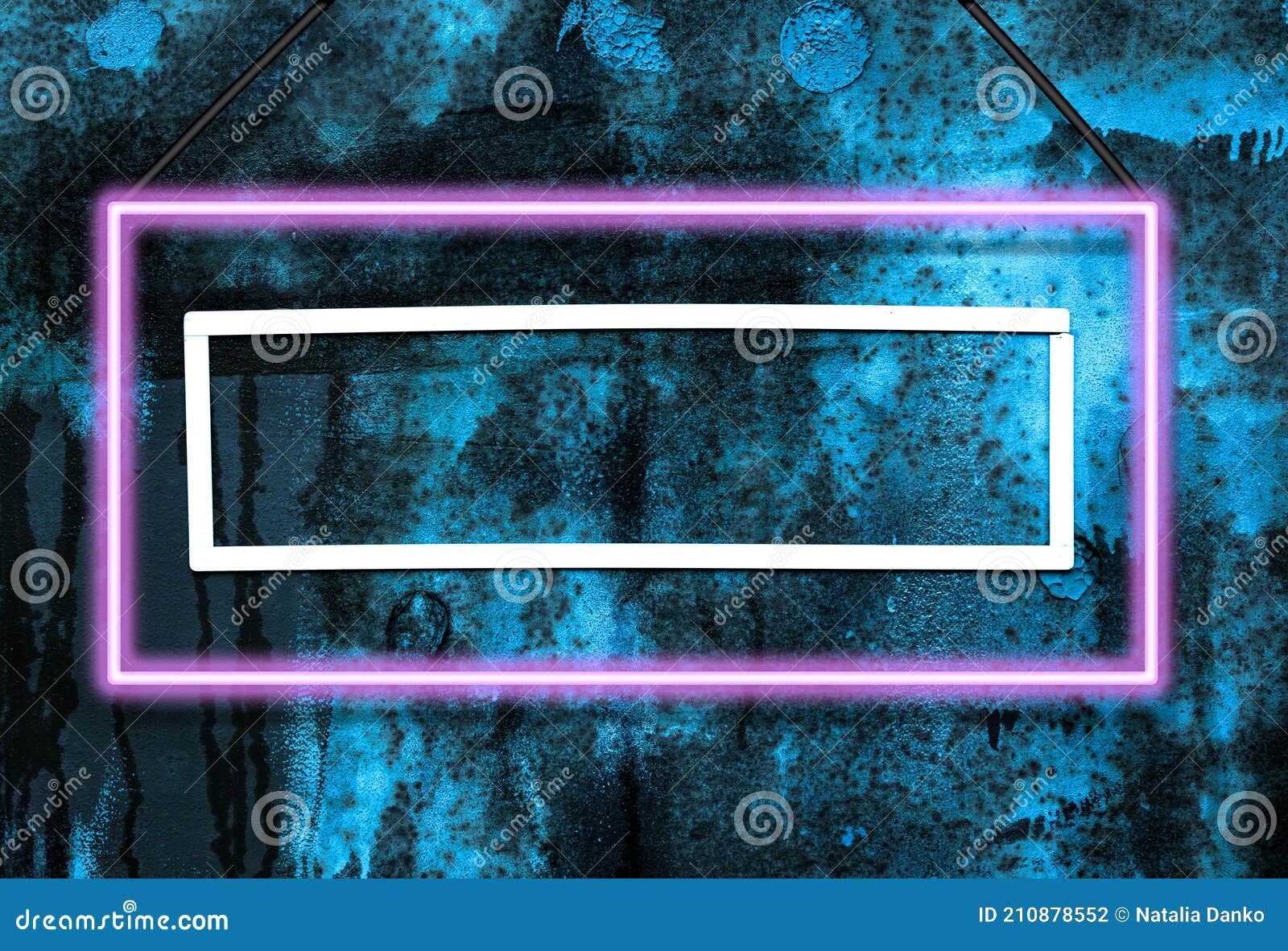 Metal Rusty Shield with Neon Lights Stock Photo - Image of night, neon ...