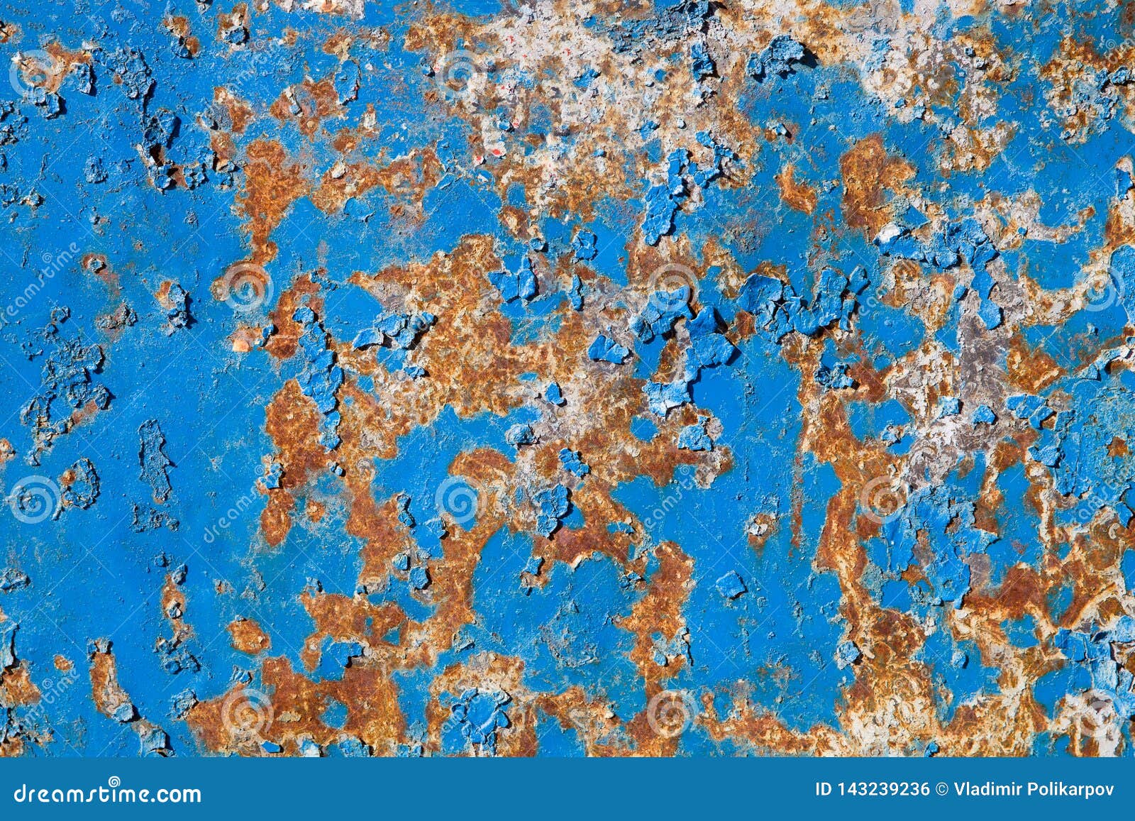 Metal Rusty Wall with Blue Paint Stock Photo - Image of design ...