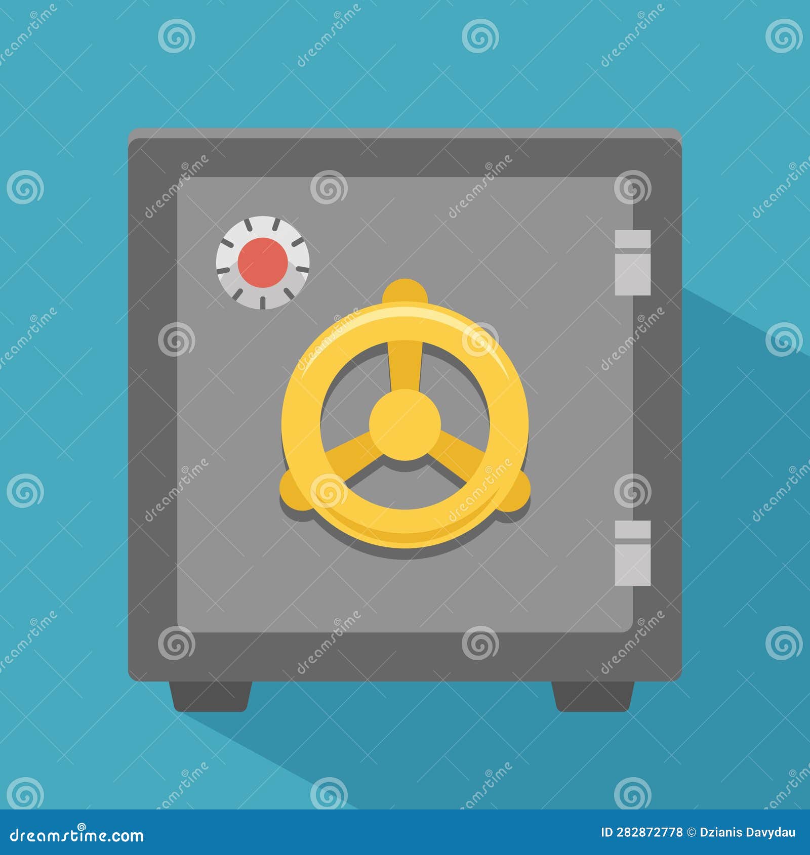 Metal Safe Flat Style Icon Vector Illustration Stock Vector ...