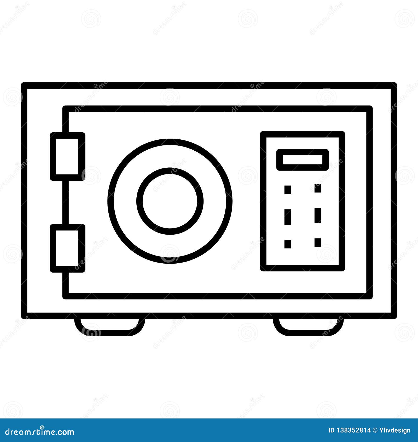 Metal Safe Icon, Outline Style Stock Vector - Illustration of code ...