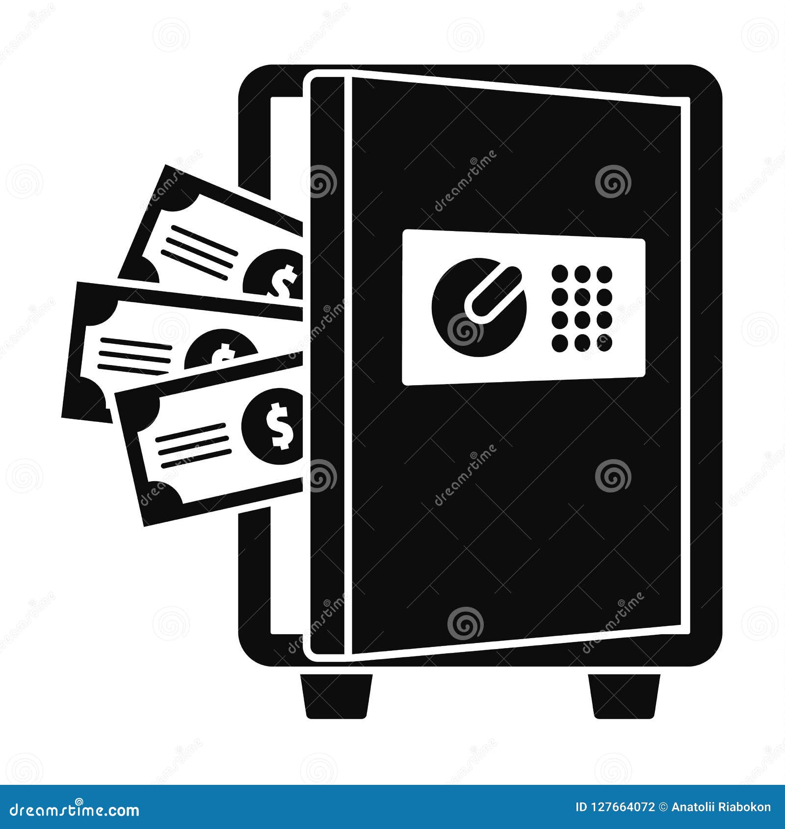 Metal Safe Icon, Simple Style Stock Vector - Illustration of door, gold ...