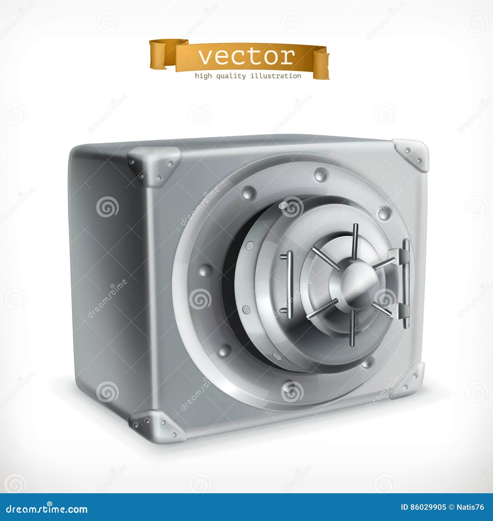 Metal Safe Cabinet Isolated On A White Background 3d Illustration ...