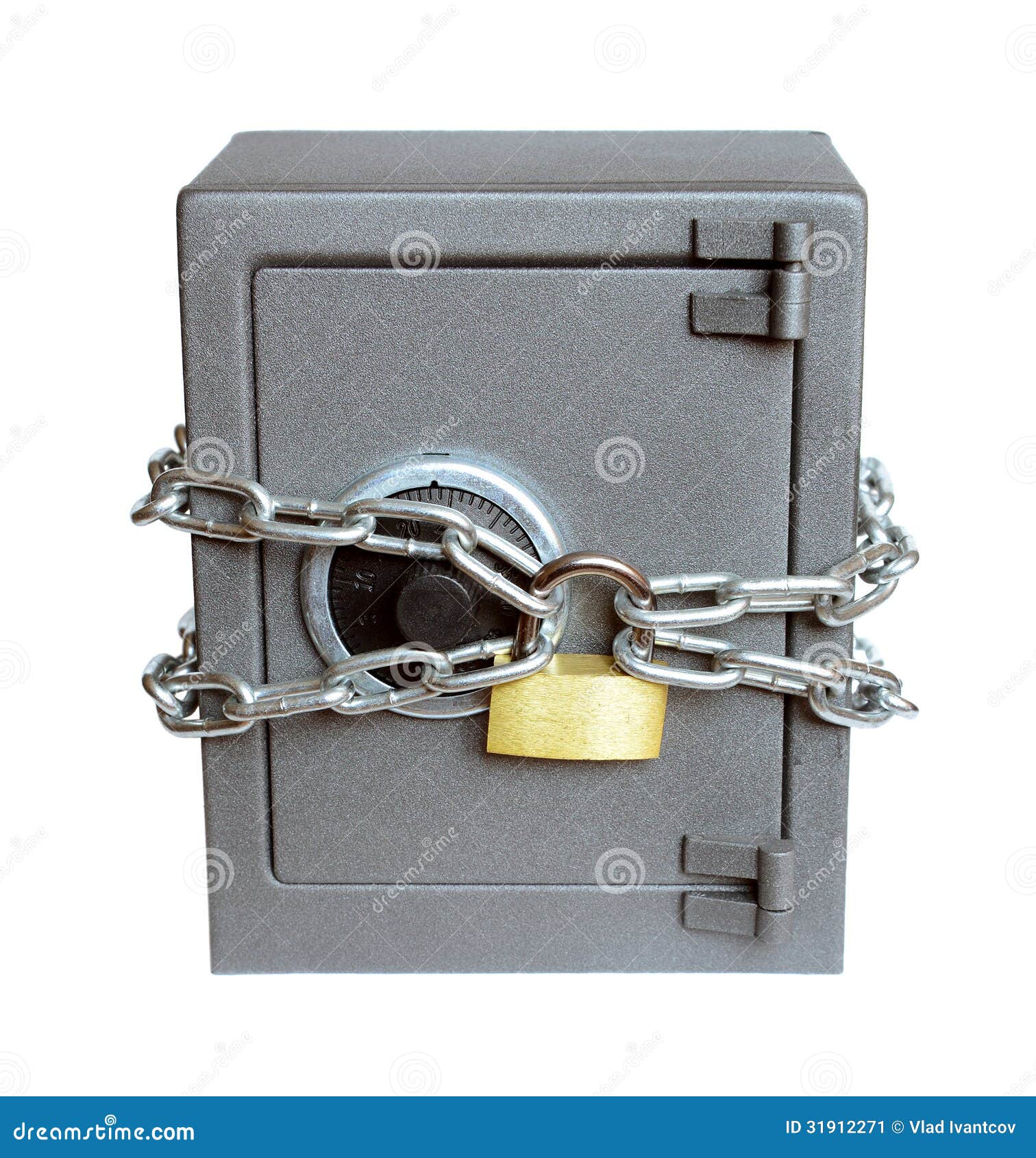 The metal safe. stock image. Image of chain, solid, number - 31912271