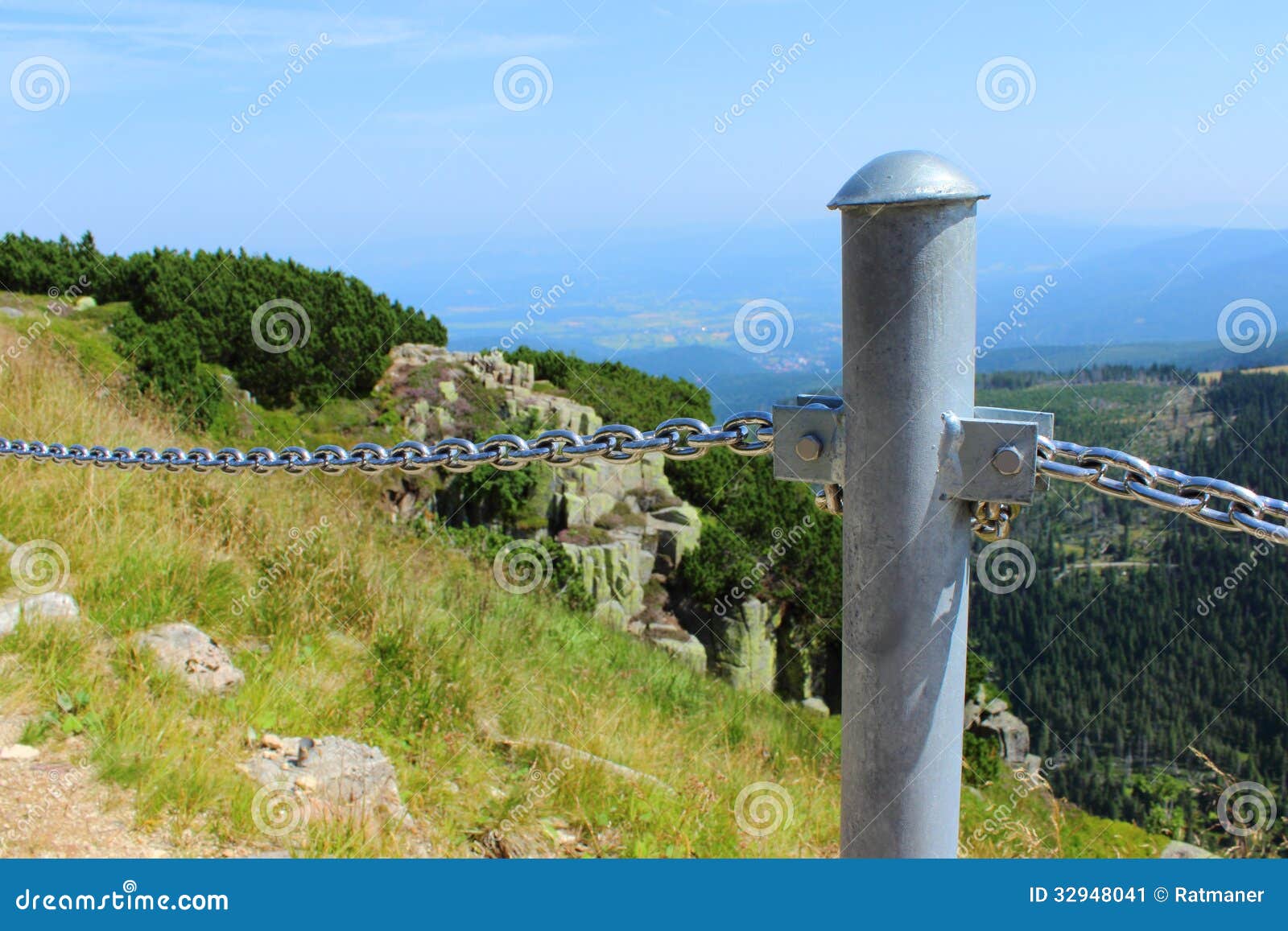 Metal Safety Chain on a Mountain Trail Stock Image - Image of ...