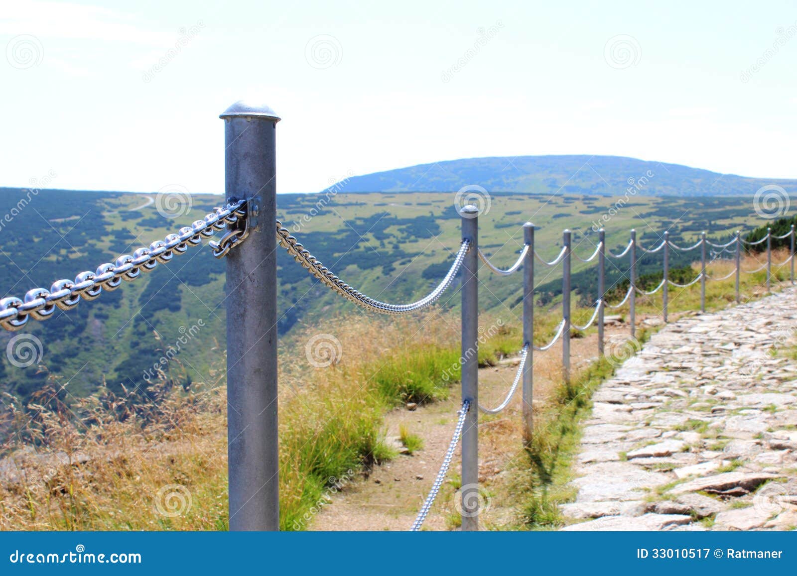 Metal Safety Chain on a Mountain Trail Stock Image - Image of ...
