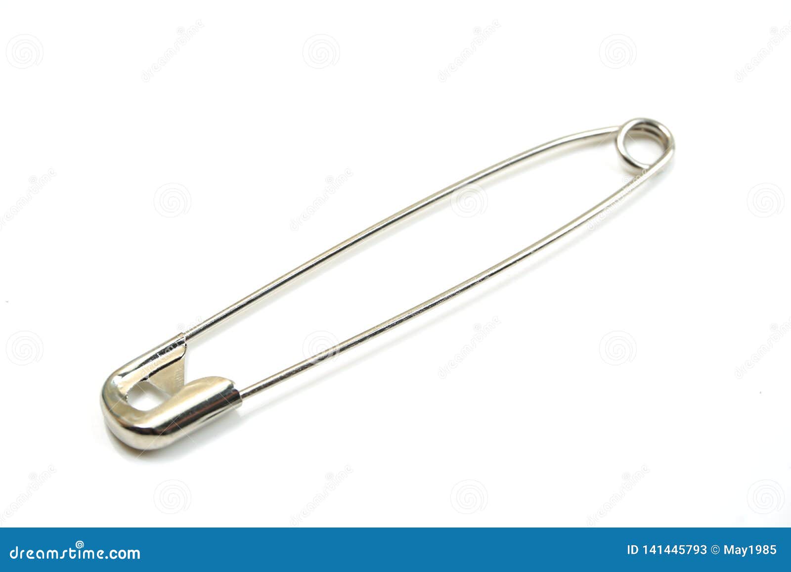 Metal Safety Pins on White Background Stock Image - Image of connect ...