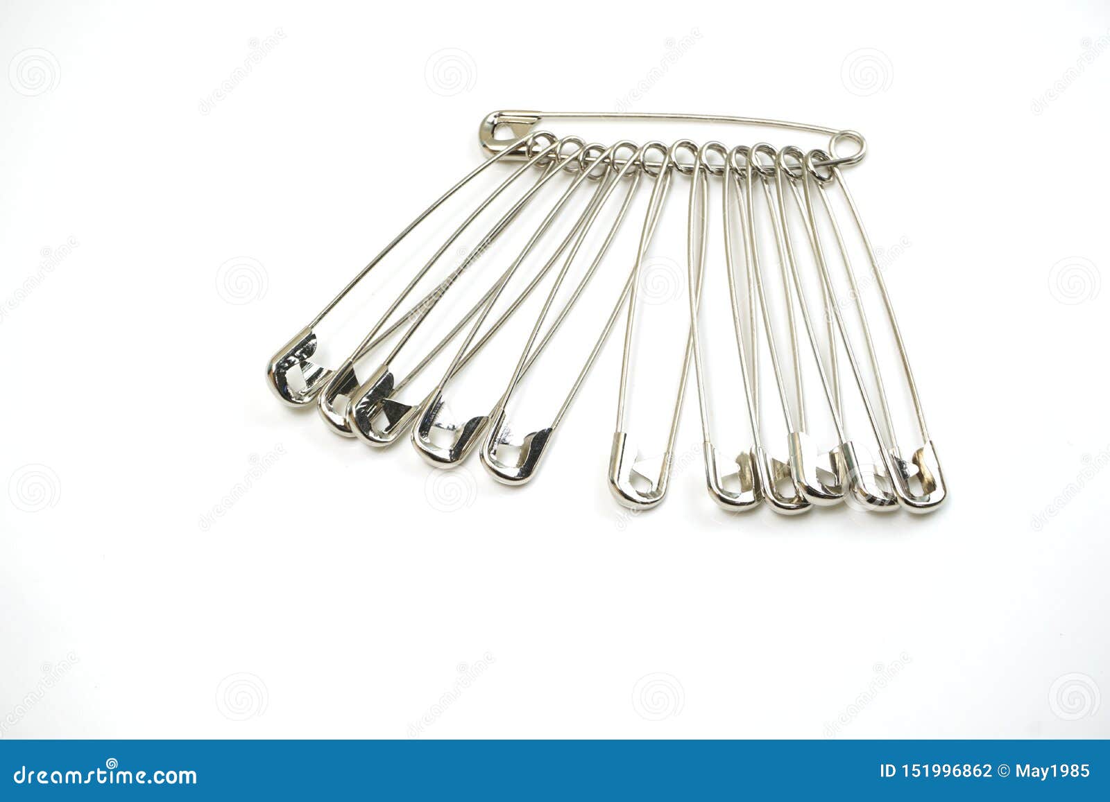 Metal Safety Pins Isolated on White Background Stock Photo - Image of ...
