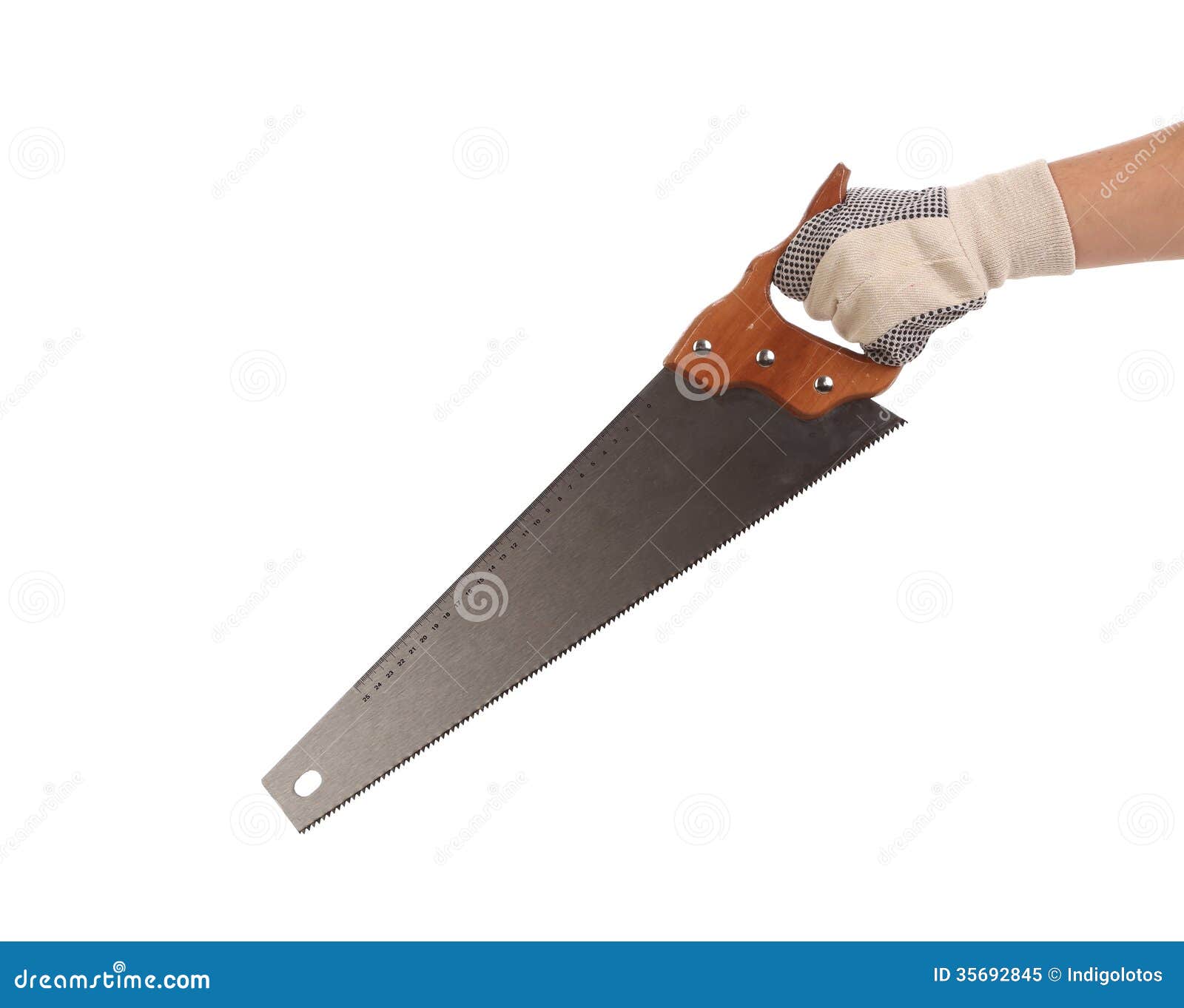 Metal saw in hand. stock image. Image of metal, side - 35692845
