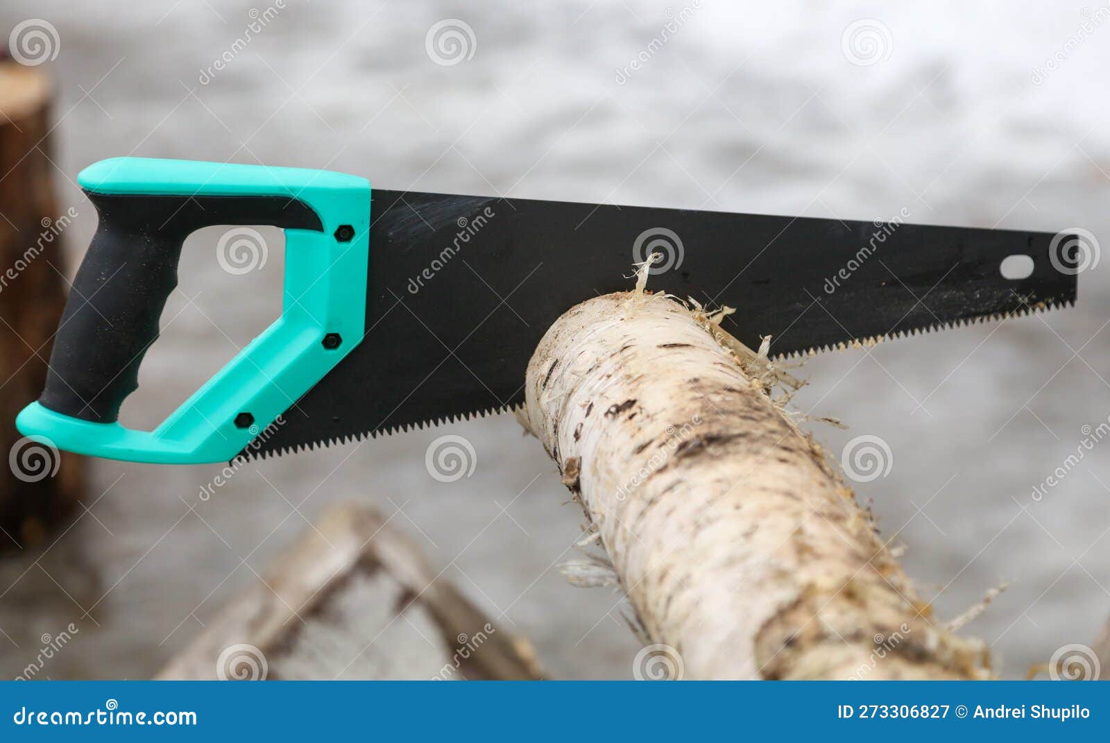 Metal Saw in a Log. Close-up. Stock Image - Image of metal, jeans ...