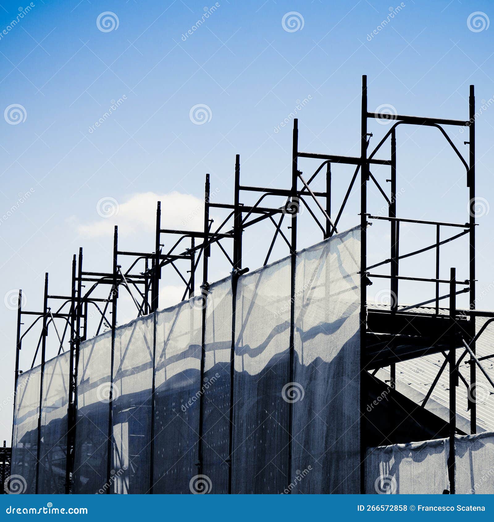 Metal Scaffolding on a Construction Site Built with Prefabricated ...