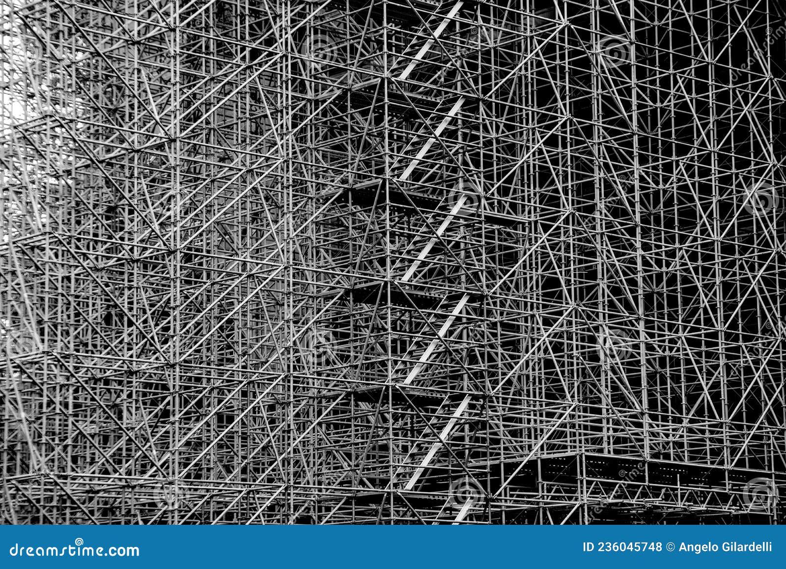 Metal Scaffolding for Large Construction Work Forming an Industrial ...