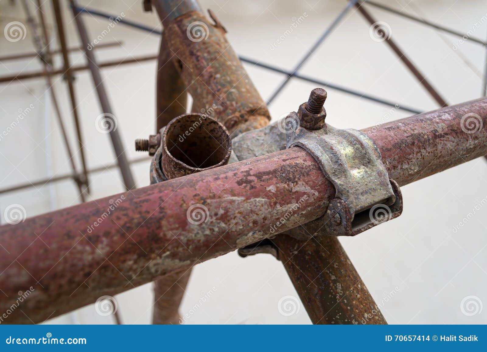 Metal Scaffolding Rusty Joint Coupler Stock Photo - Image of ...