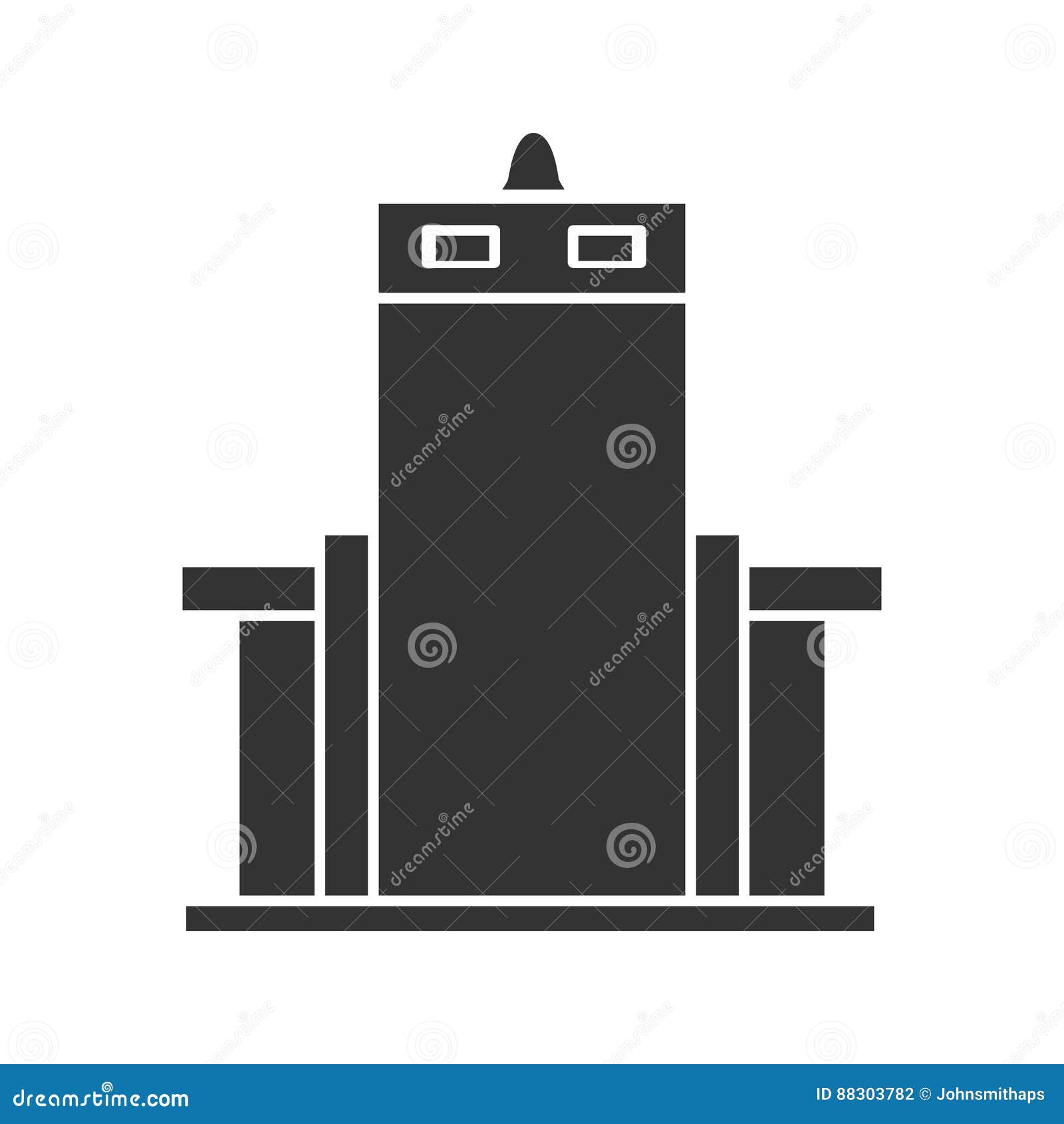 Metal Scanner Gate Icon. Silhouette Symbol. Negative Space. Vector ...