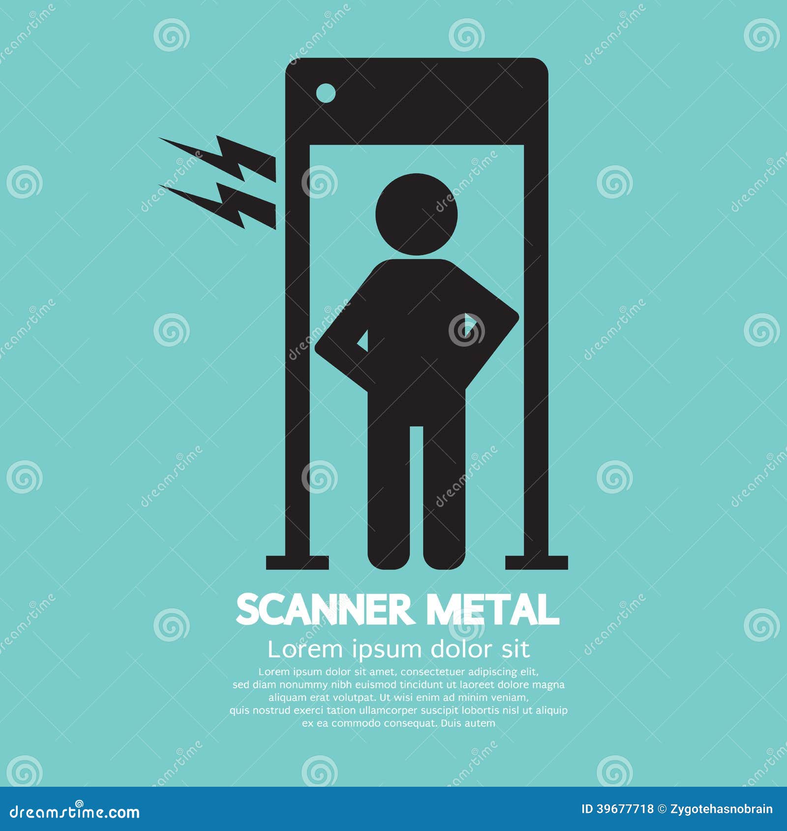 Metal Scanner Gate Icon. Silhouette Symbol. Negative Space. Vector ...