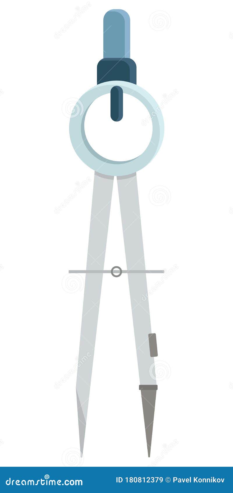 Metal school compass. stock vector. Illustration of drafting - 180812379