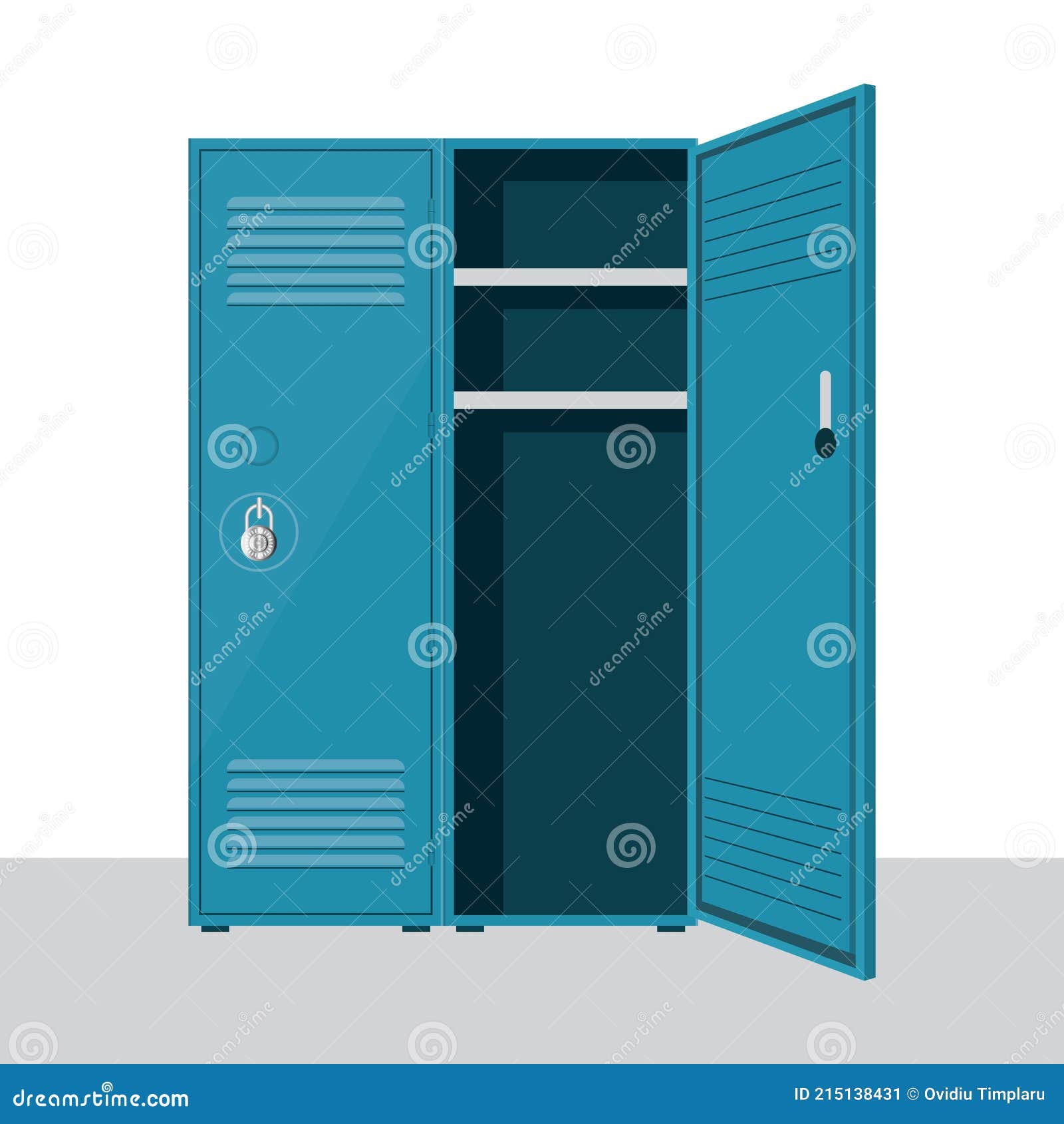 School Locker Room. Sport Gym Locker With Kids In College Vector ...