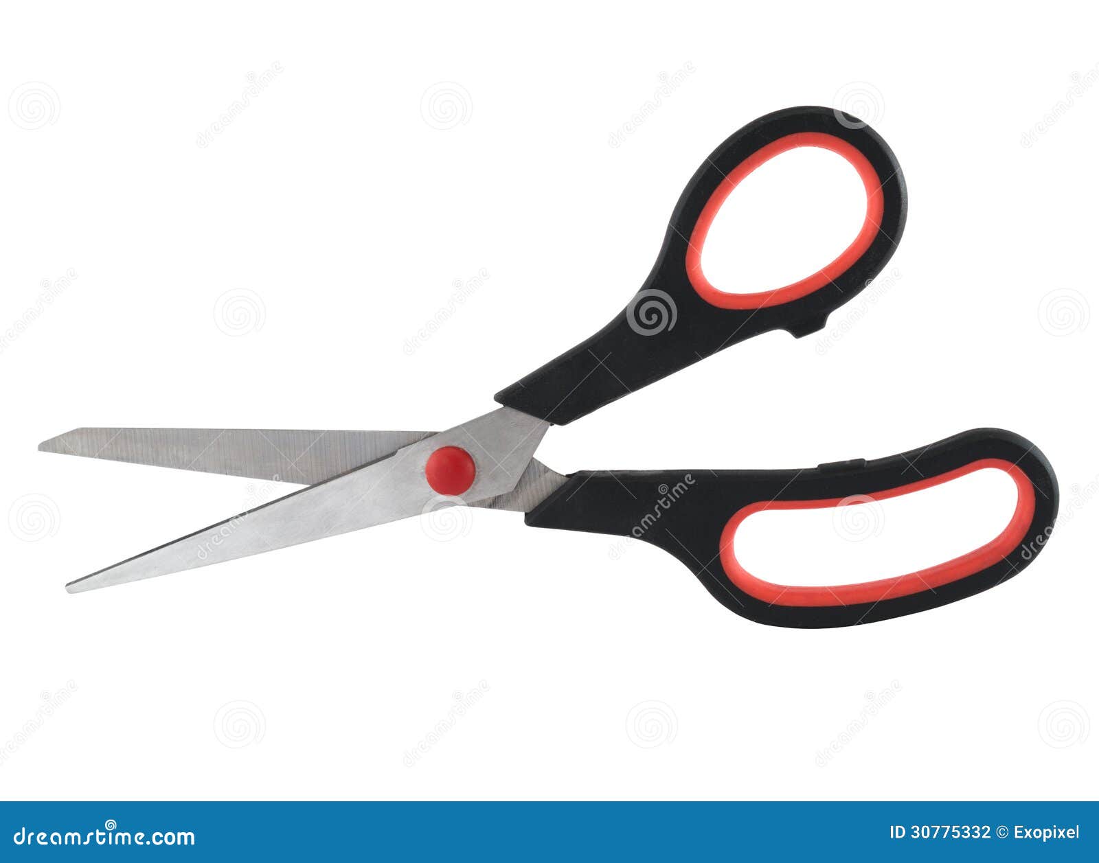 Metal Scissors with a Black Handle, Isolated Stock Photo - Image of ...