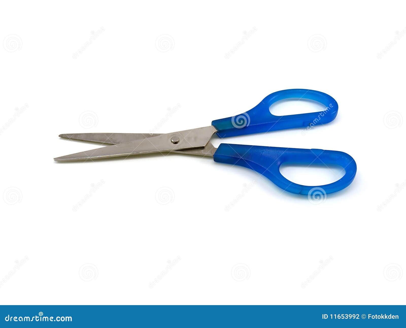 Metal Scissors with Dark Blue Transparent Handles Stock Photo - Image ...