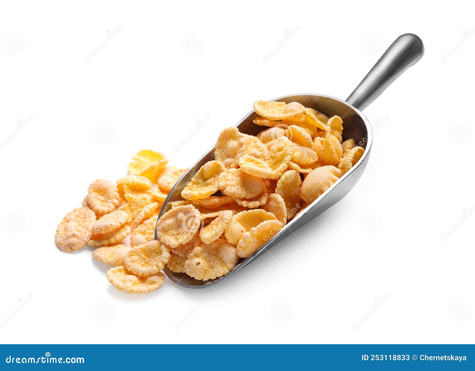 Metal Scoop of Tasty Crispy Corn Flakes Stock Image - Image of snack ...